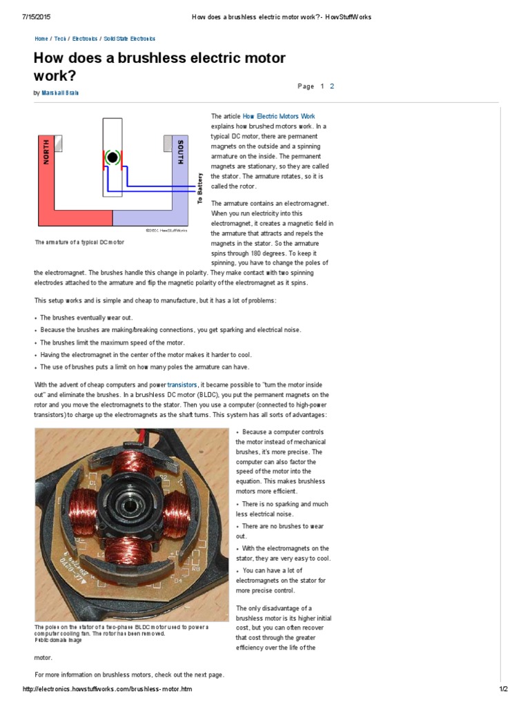 How Does A Brushless Electric Motor Work - HowStuffWorks PDF | PDF ...
