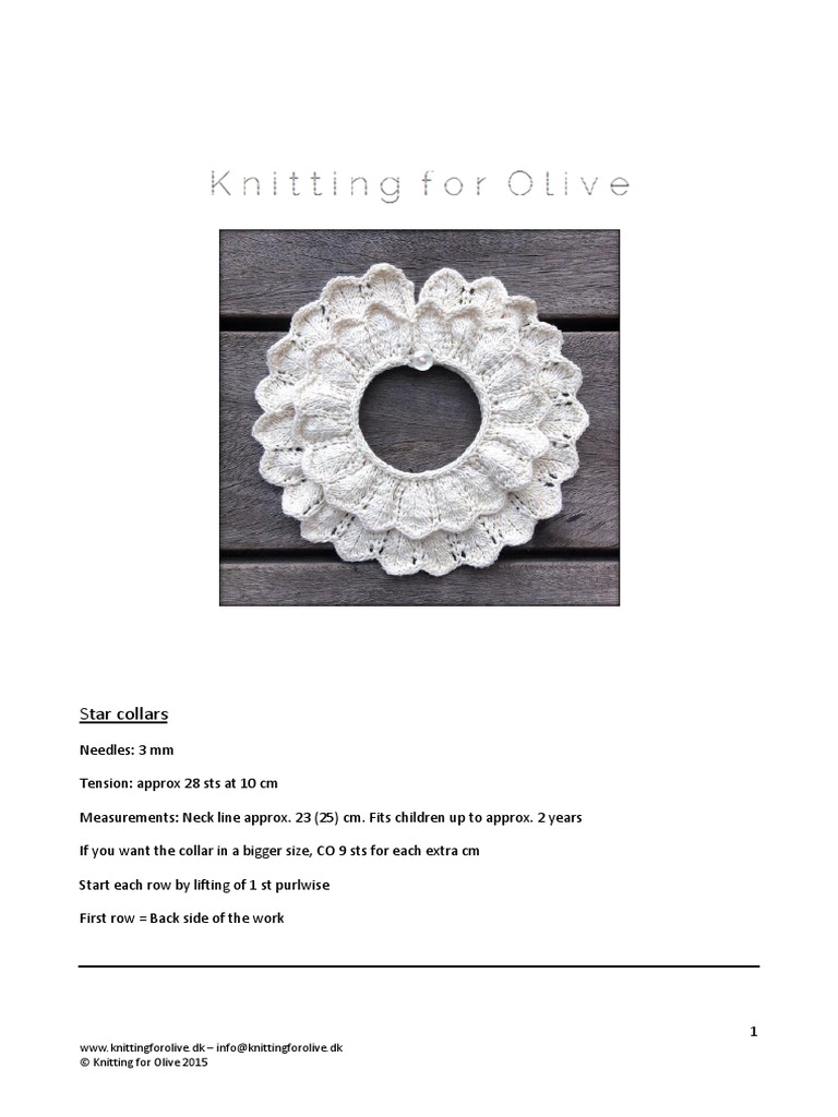 Starry Stitch Star Collars for Babies - Knitting Patterns and ...