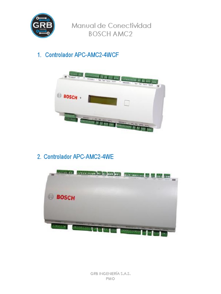 Manual de Conectividad Bosch AMC2 | PDF | Relé | Componentes eléctricos