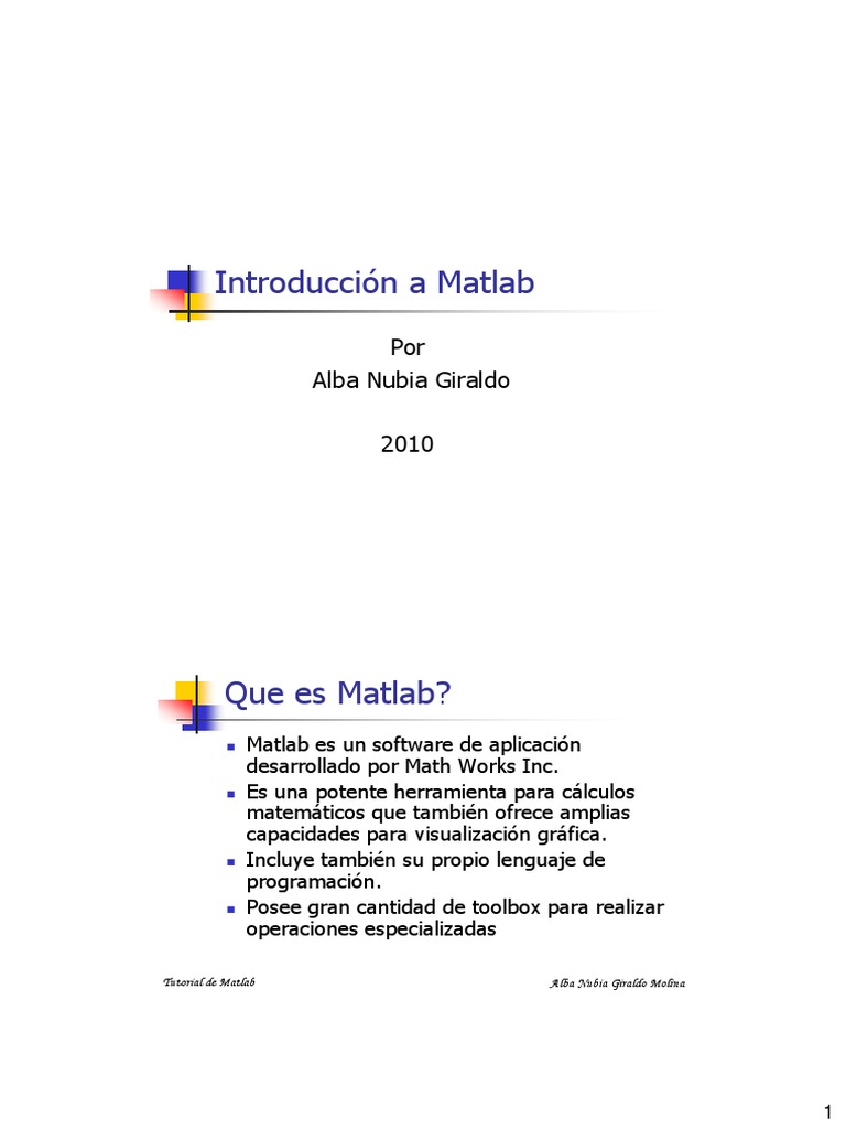 Introduccion Matlab | PDF | Estructura de datos de matriz | Interfaces gráficas de usuario