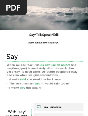 Saytellspeaktalk Worksheets Tell Say Speak Talk Exercises Pdf