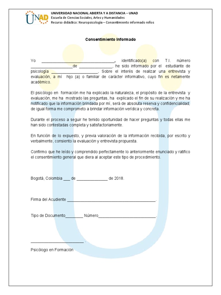 Consentimiento Informado Niños 2018 | PDF | Crecimiento personal y ...