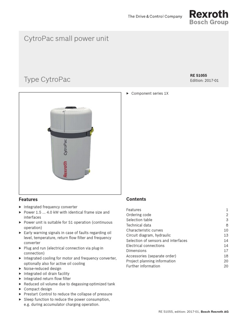 Cytropack Data Sheet | PDF | Electrical Engineering | Mechanical ...