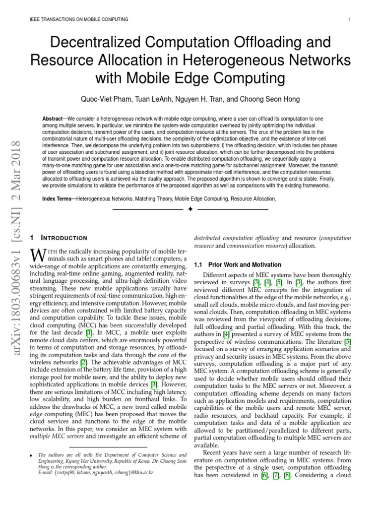 Decentralized Computation Offloading And Resource Allocation In Heterogeneous Networks With