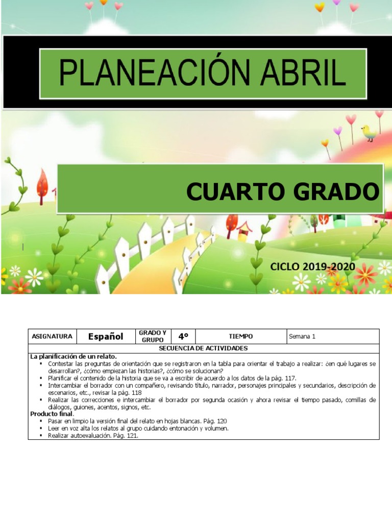 Planeacion 4to Abril 2019-2020 | PDF | Fracción (Matemáticas) | México