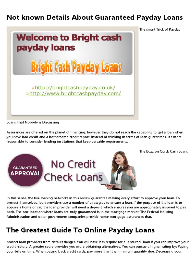 Guaranteed Payday Loans for Bad Credit | PDF | Business | Finance ...