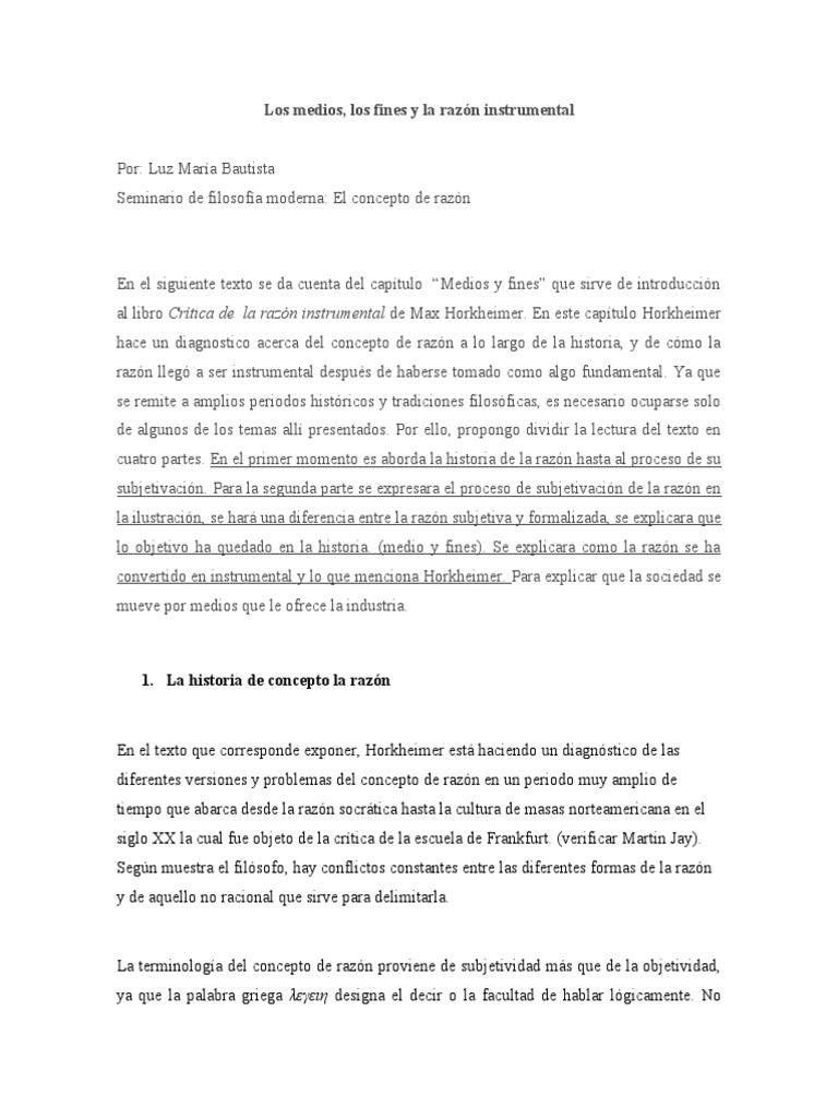 Evolución de la Razón Instrumental | PDF | Verdad | Razón