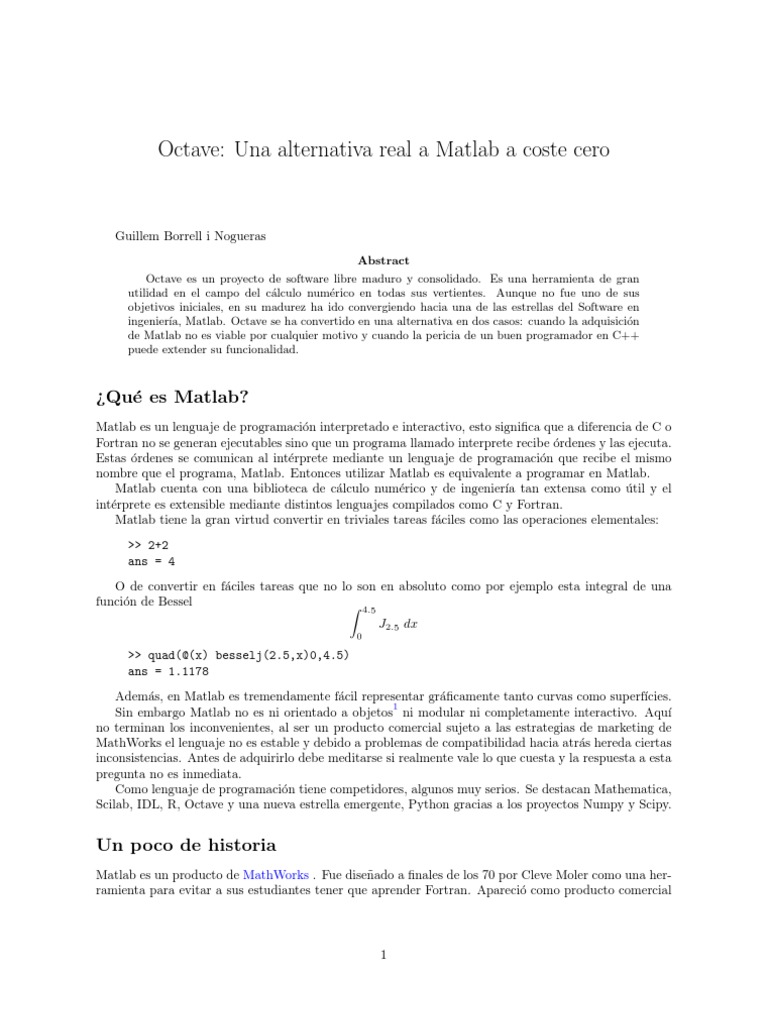 Octave Vs Matlab | PDF | Software | Programación de computadoras