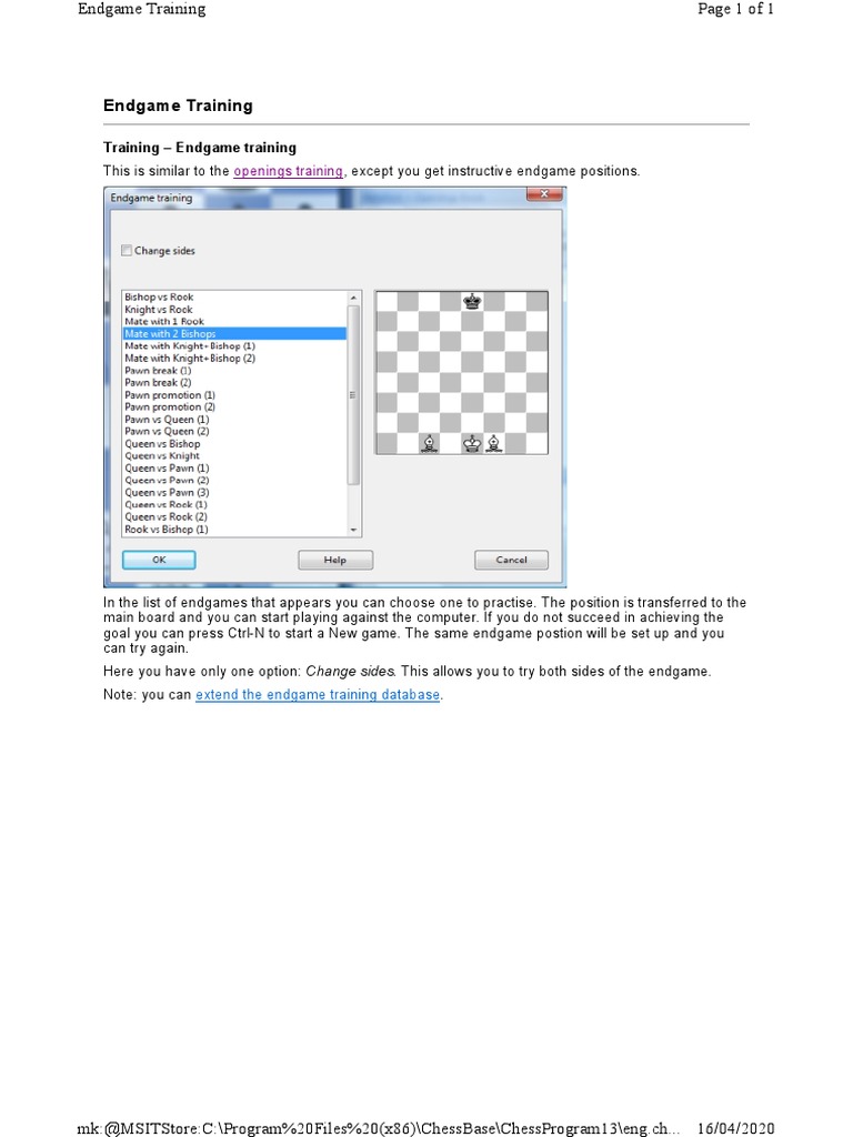 Chess Endgame Practice Guide | PDF | Computers