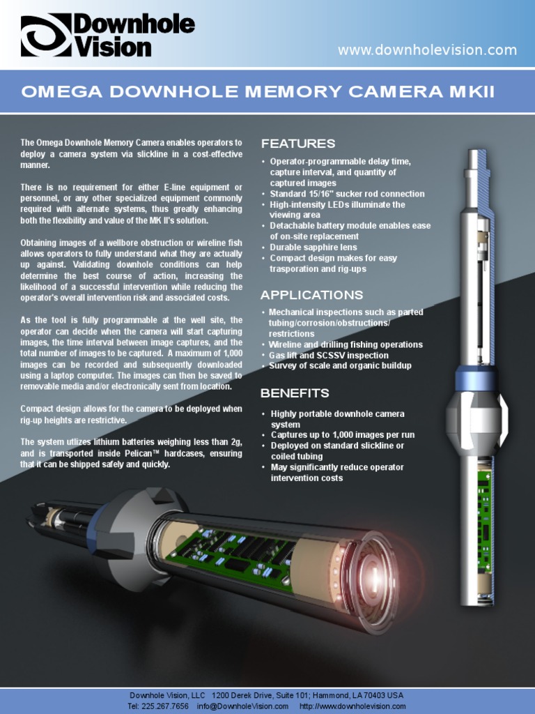 DV 140C Omega Downhole Memory Camera - LTR | PDF | Camera | Equipment