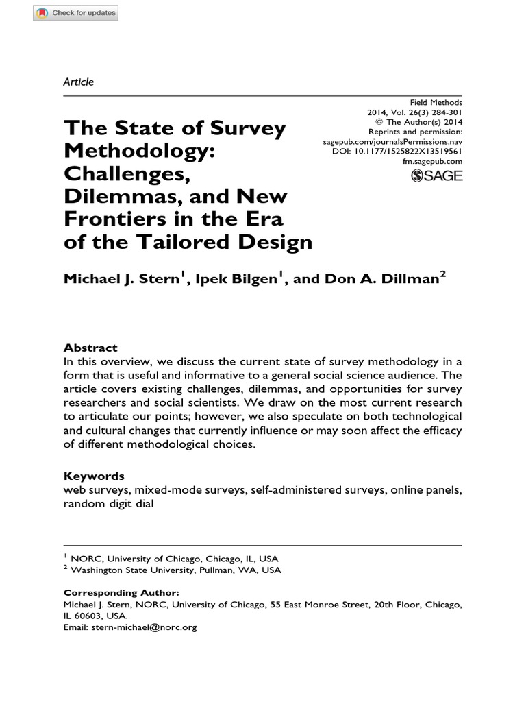 The State of Survey Methodology: Challenges, Dilemmas, and New ...