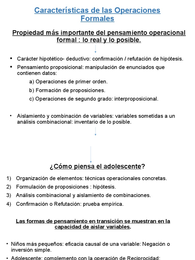 Características de Las Operaciones Formales | PDF | Hipótesis | Proposición