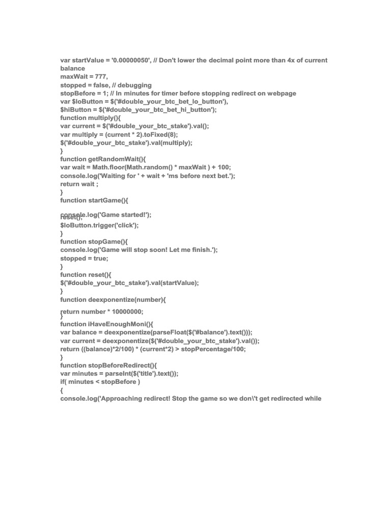 Freebitco - in 8888 PK Roll Script | PDF