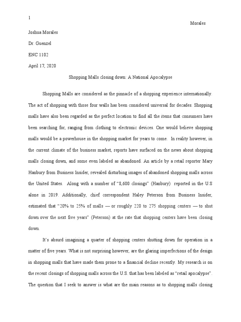 Research Paper Final Draft | PDF | Shopping Mall | Retail