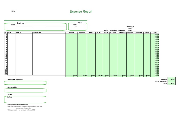 Excel Expense Report Template | PDF | Economies | Business