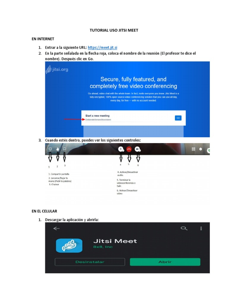 Guía Rápida para Usar Jitsi Meet | PDF