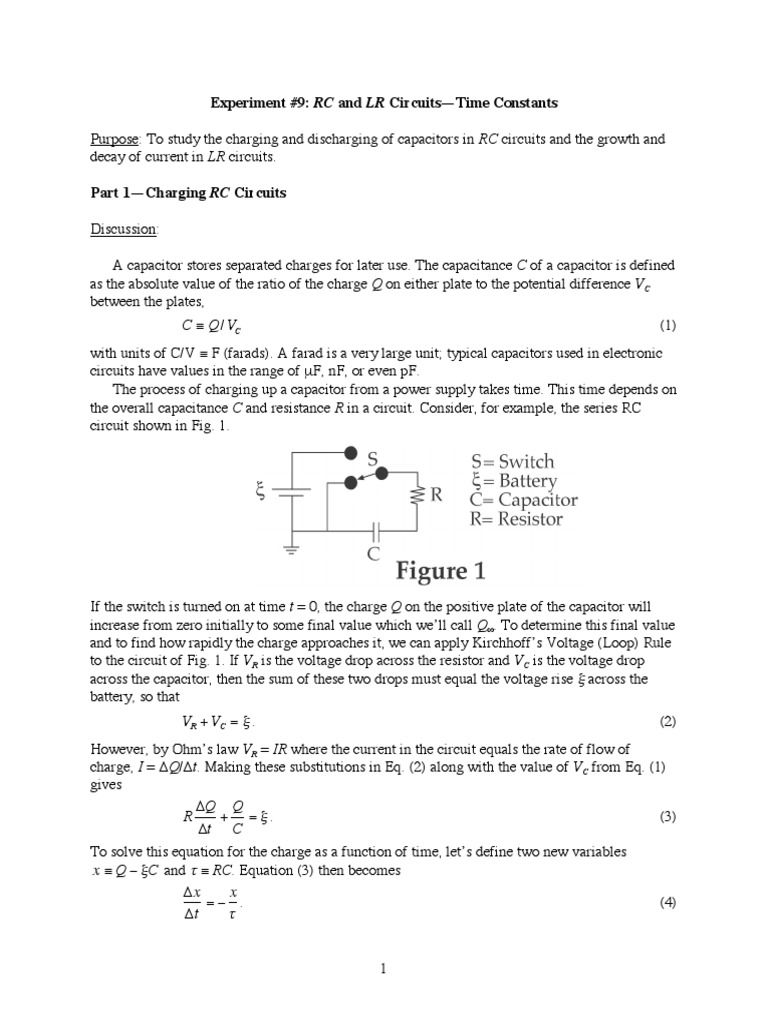 RC LR Circuits - Time Constants PDF | PDF | Inductor | Electrical Network