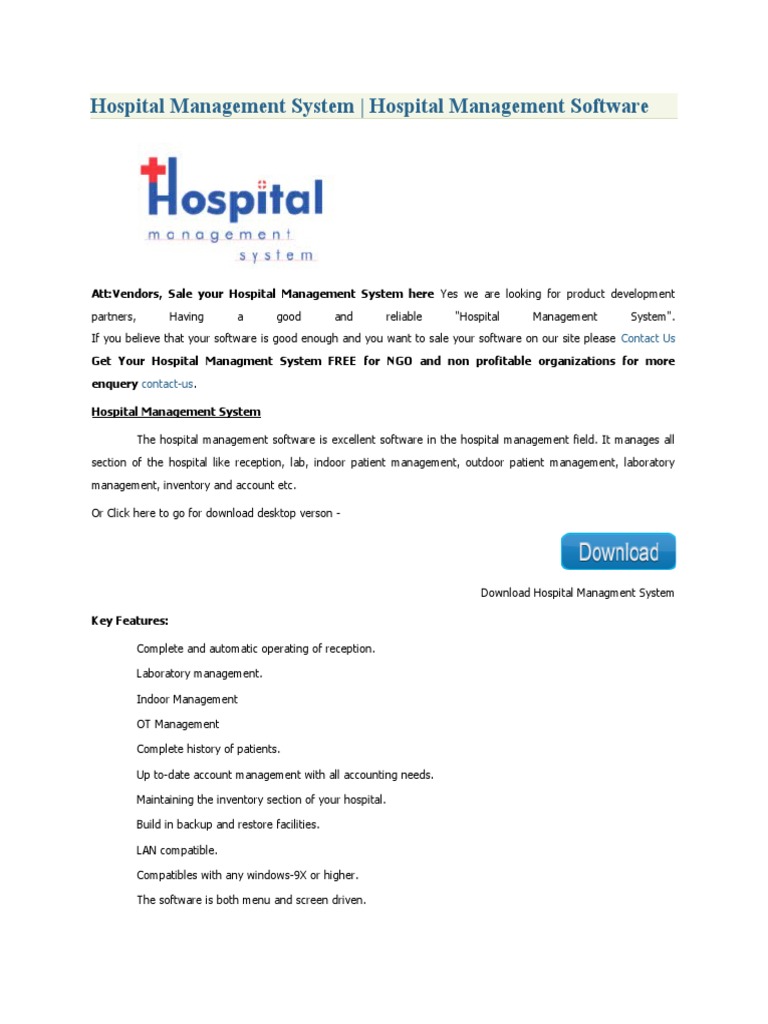 About Hospital Management System | PDF | Inventory | Hospital