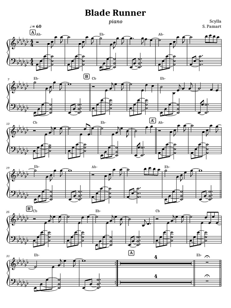 Blade Runner Piano Sheet Music | PDF