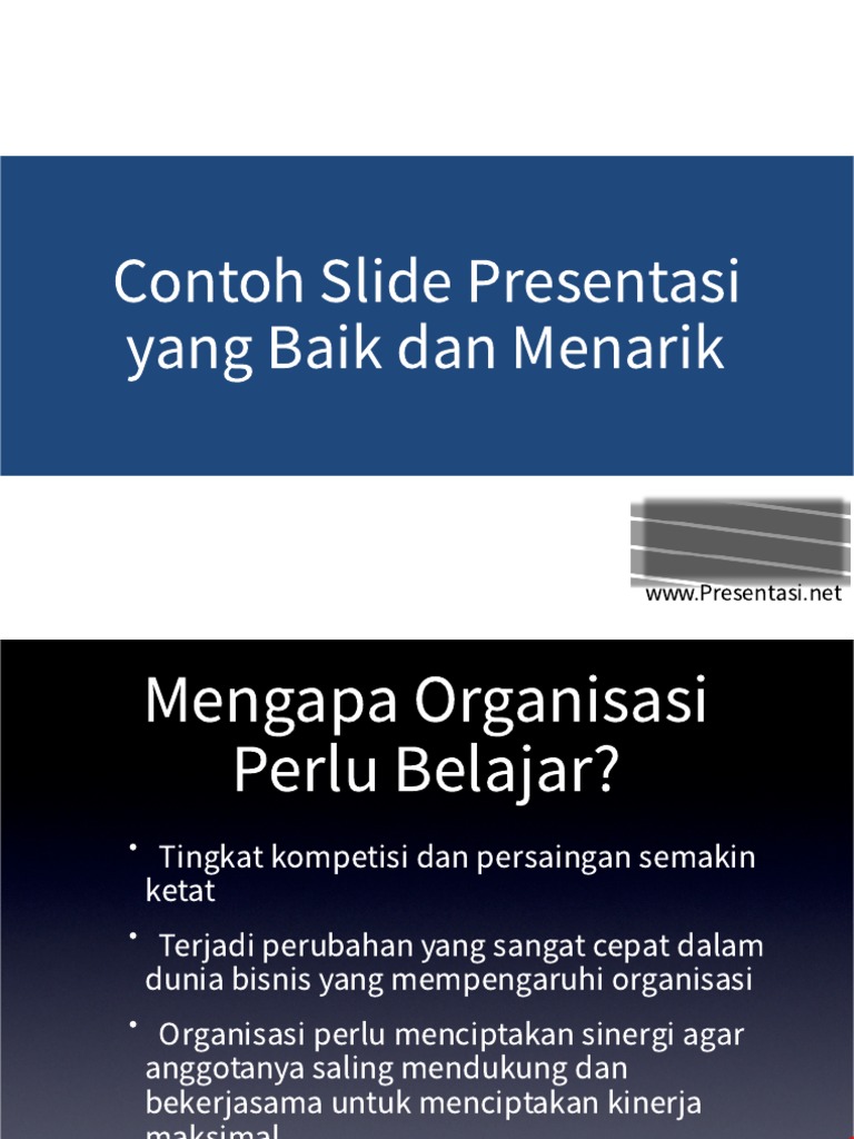 Contoh Slide Presentasi Yang Baik Dan Menarik | PDF