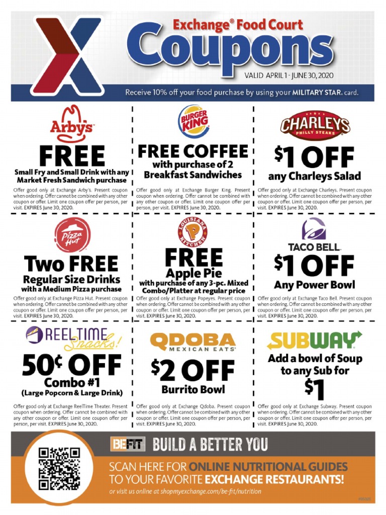 Exchange Food Court Coupons - June 30 2020 | PDF