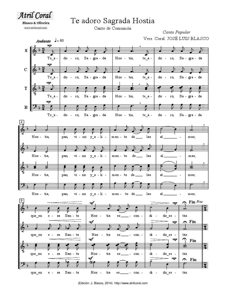 Te Adoro Sagrada Hostia - Canto | PDF