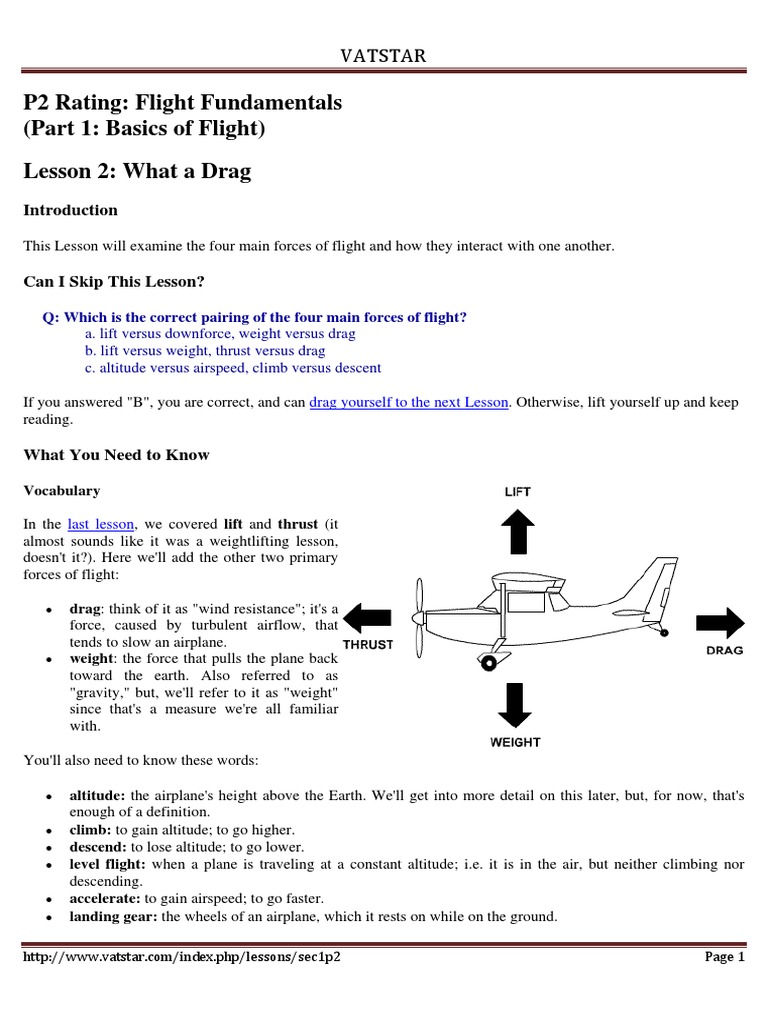 P2 Rating: Flight Fundamentals (Part 1: Basics of Flight) Lesson 2 ...