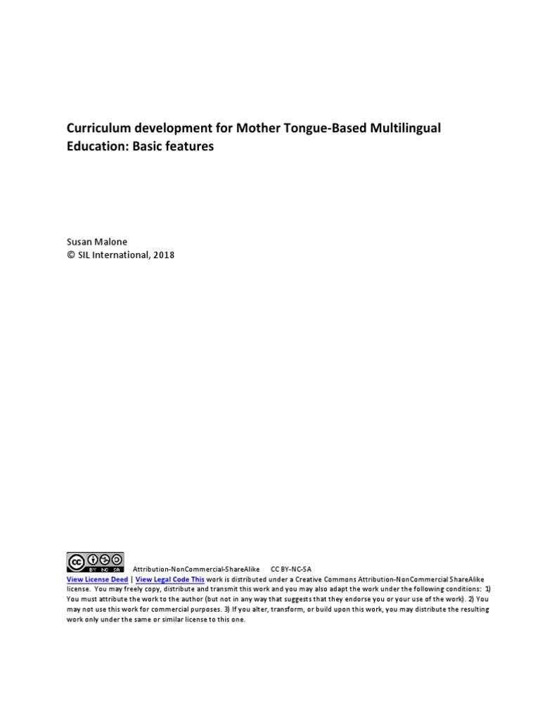 MTB MLE Curriculum Basic Features | PDF | Second Language | First Language