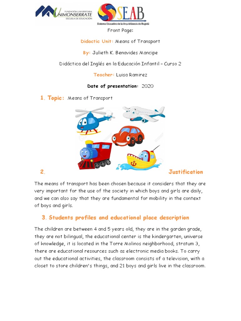 Didactic Unit | PDF | Vocabulary | Lesson Plan