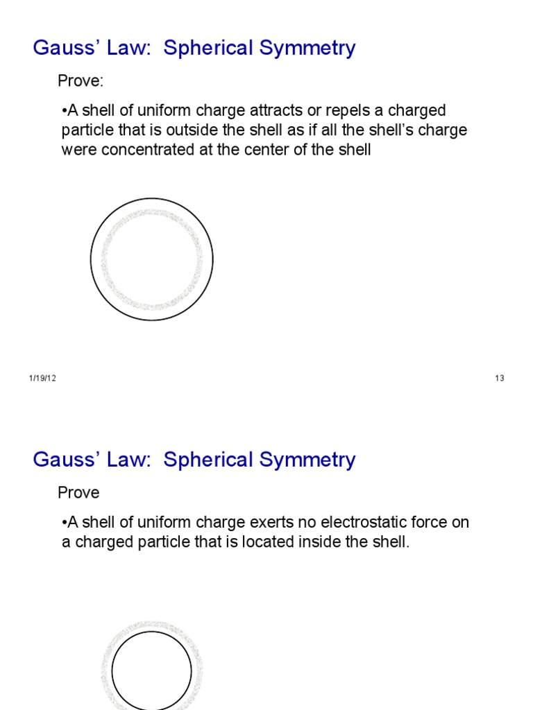 Gauss' Law: Spherical Symmetry | PDF | Sphere | Natural Philosophy