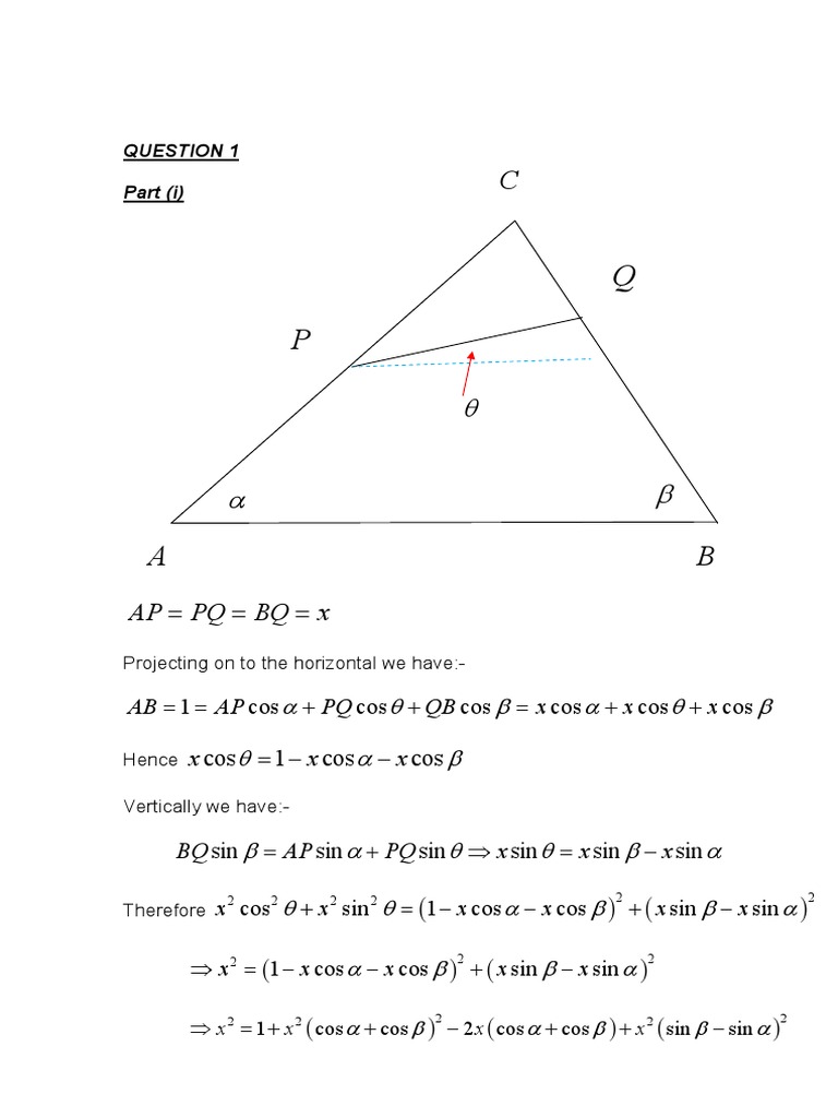 Geometry Problem: AC=AP=PQ=QB | PDF | Quadratic Equation | Triangle