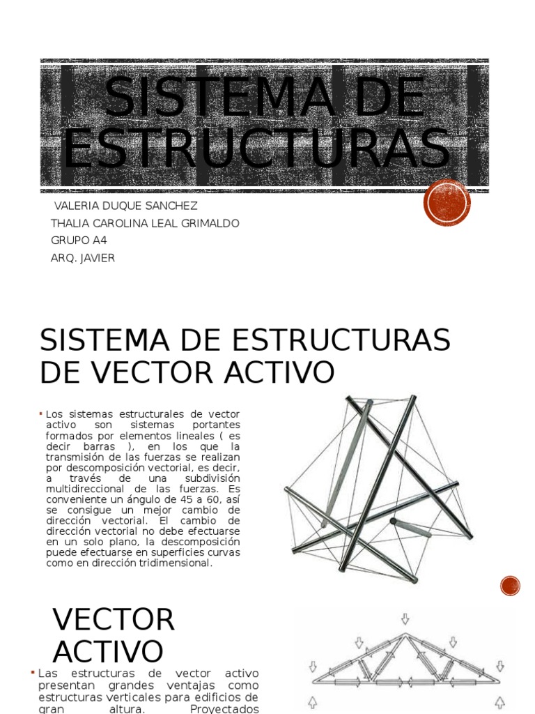 Sistema de Estructuras de Vector Activo | PDF | Vector Euclidiano ...