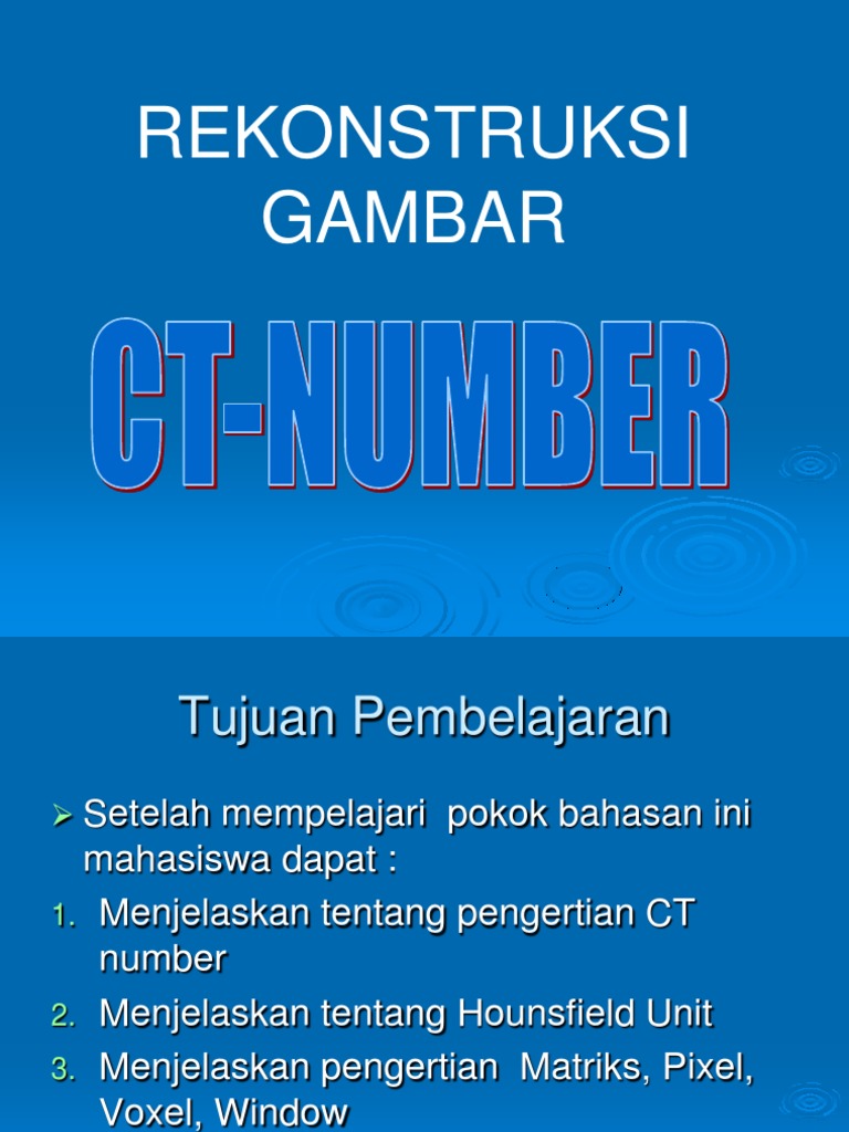 Pemahaman CT Number dan Hounsfield Unit | PDF
