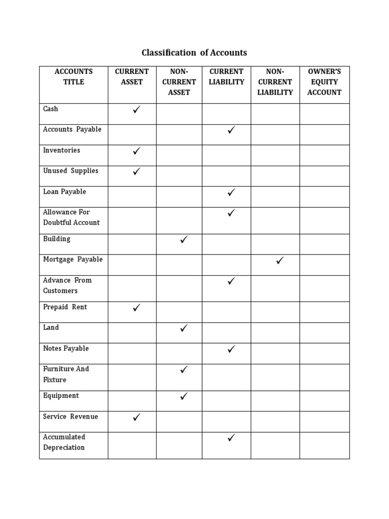 Activity For Grade11 Classification of Accounts | PDF | Promissory Note ...