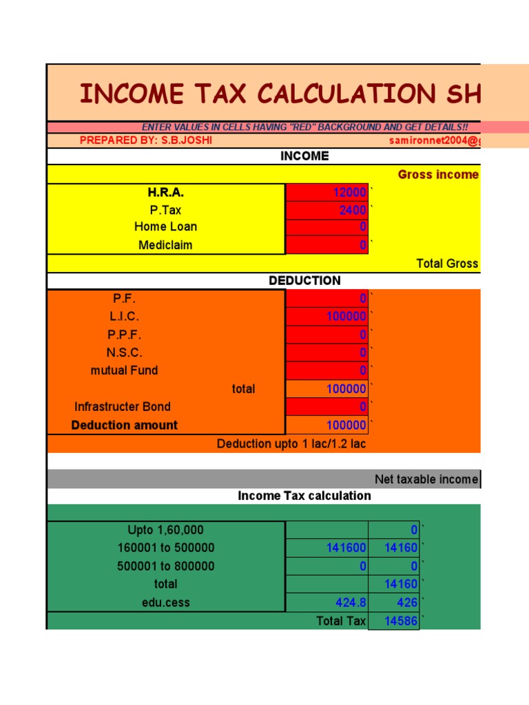Income Tax Calculation Overview | PDF