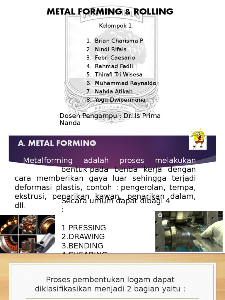 Proses Metal Forming dan Rolling | PDF | Teknologi & Rekayasa