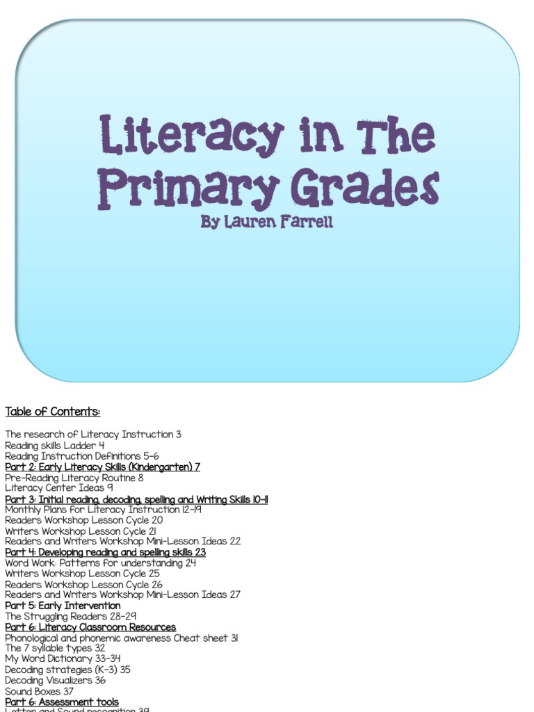 Literacy in The Primary Grades | PDF | Phonics | Syllable