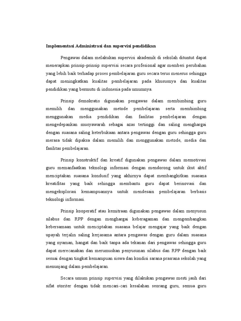 Supervisi Pendidikan untuk Kualitas Pembelajaran | PDF | Pengembangan Diri | Kesehatan Holistik