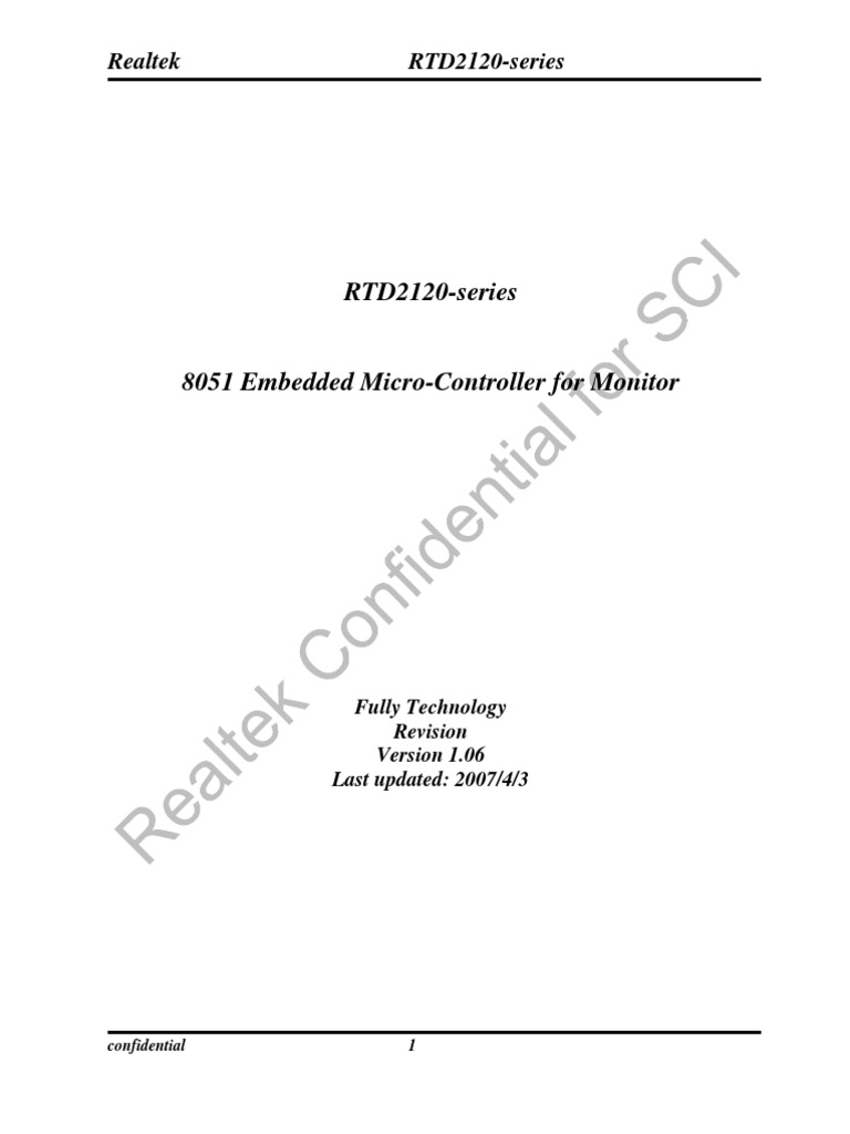 RTD2120L | PDF | Pointer (Computer Programming) | Integrated Circuit