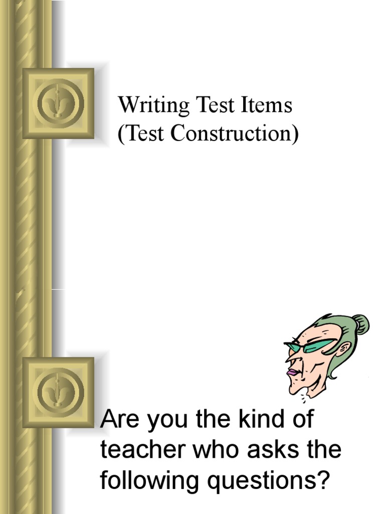 8 Writing Test Items Test Construction | PDF | Multiple Choice | Test ...