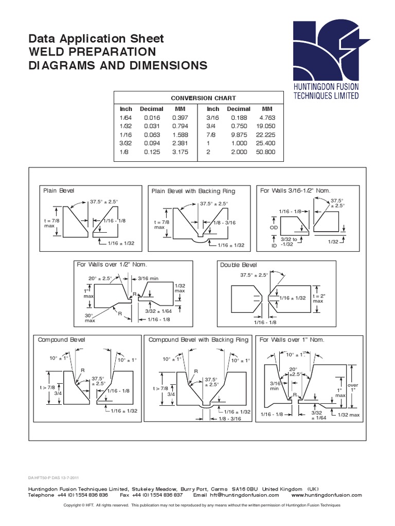 Pipe Schedules TDS Weld Preps HFT50-P | PDF | Building Engineering ...