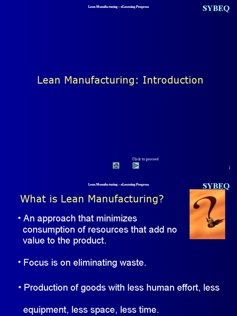 Lean Manufacturing: Introduction: Click To Proceed | PDF | Lean ...