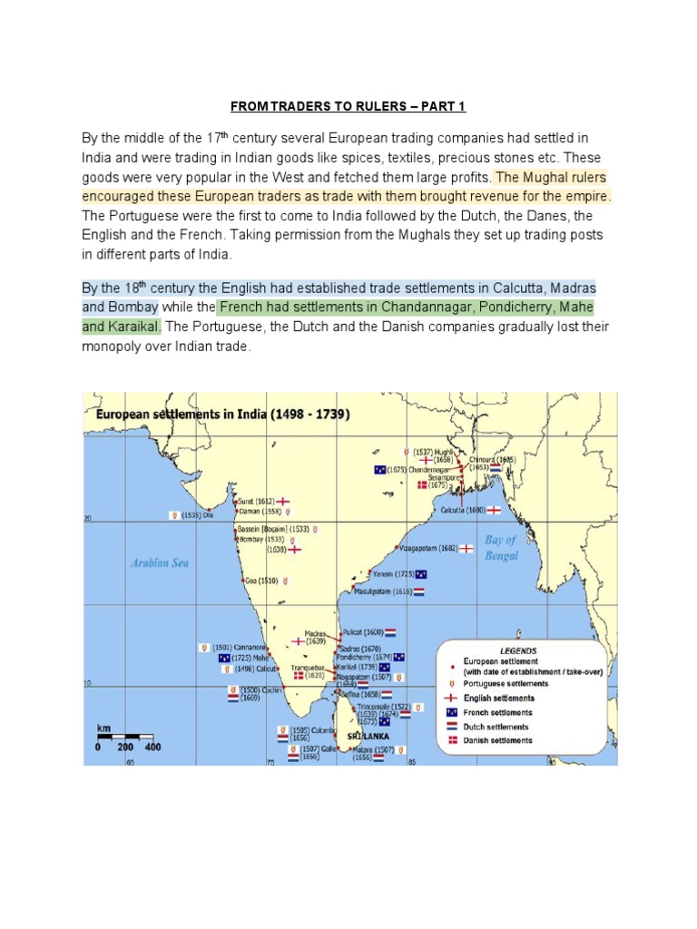 Class 8, History Study Material - From Traders To Rulers - Part 1 | PDF ...
