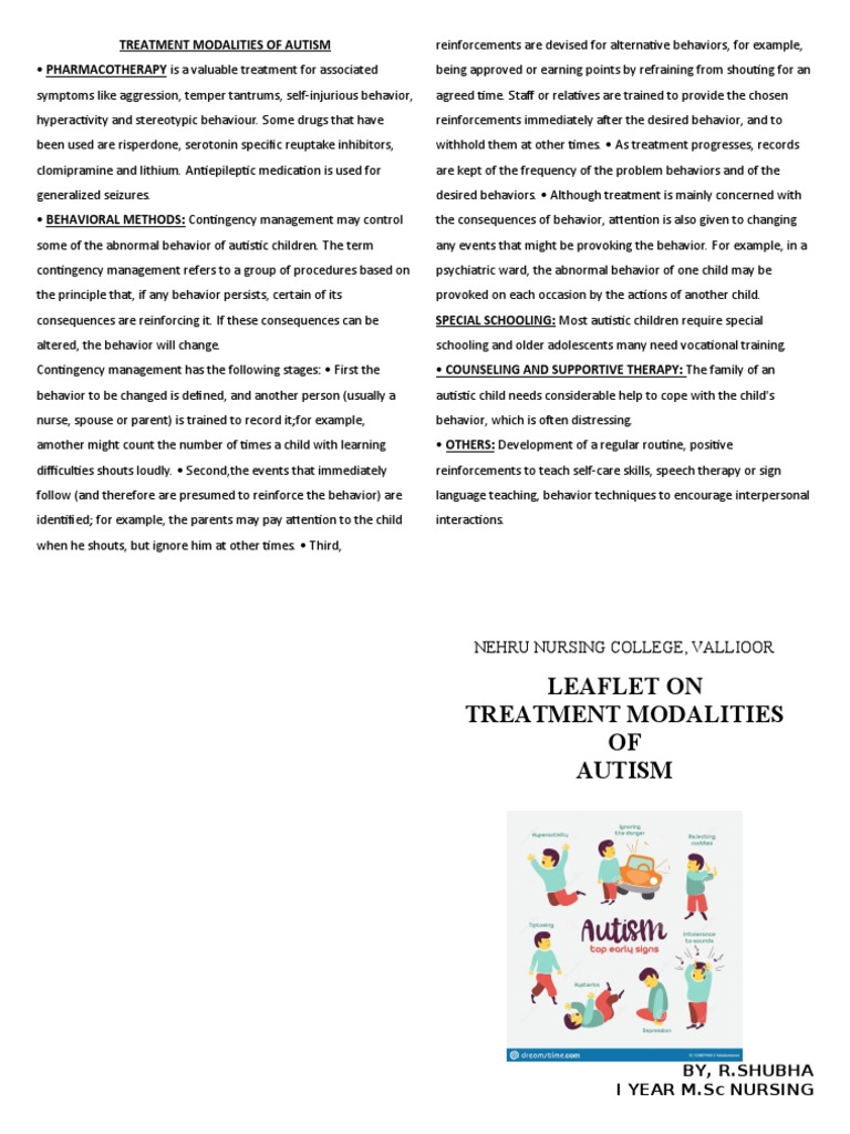 Treatment Modalities of Autism | PDF | Autism | Autism Spectrum