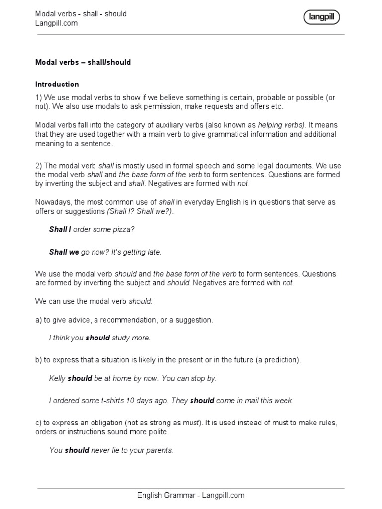 Modal Verbs Explained: A Guide to the Proper Uses of "Shall" and ...