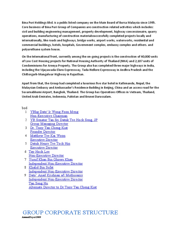 Bina Puri Holdings Bhd: Global Construction Leader | PDF | Malaysia