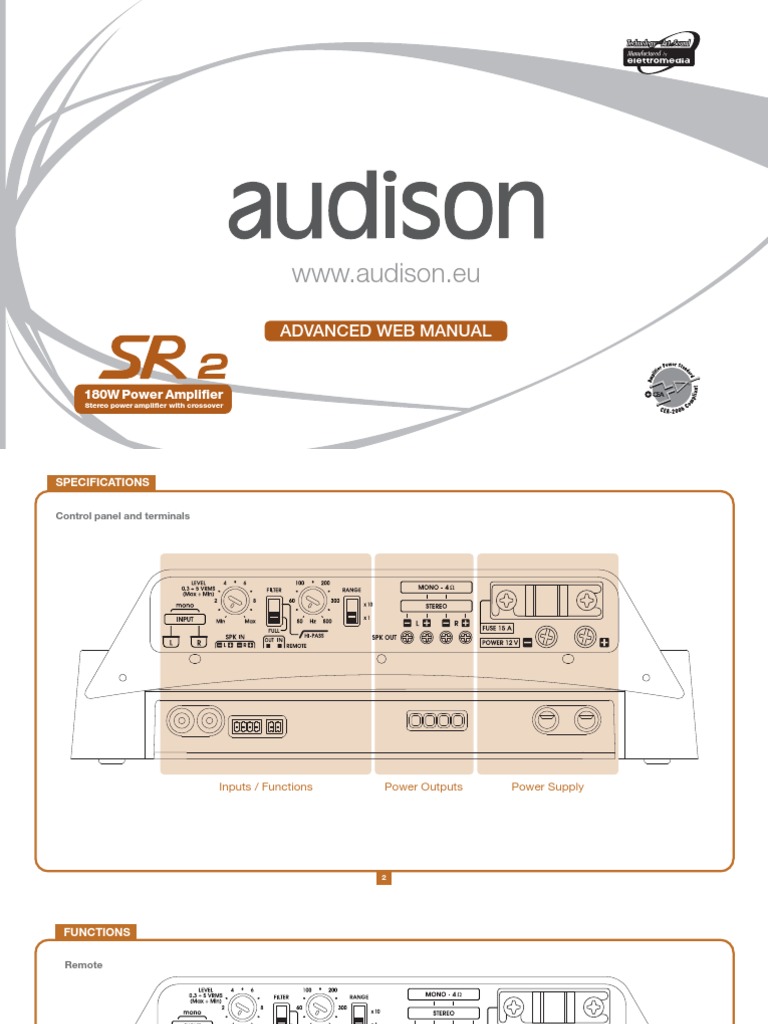 P 1315389322 Audison SR2 Advanced Manual PDF | PDF | Loudspeaker ...