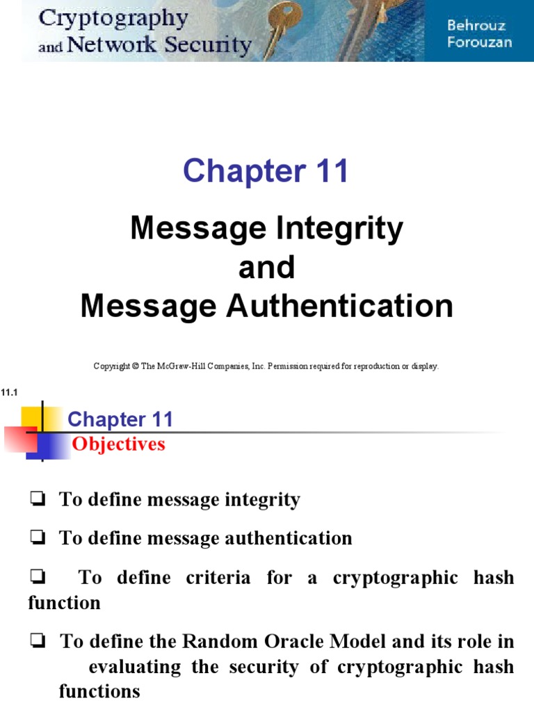 12 Message Integrity and Authentication | PDF | Cryptography | Computer Security