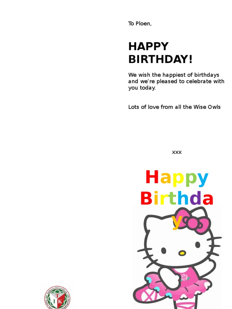 Birthday Card Template | PDF