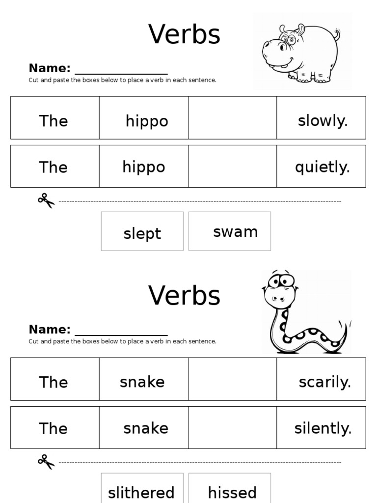 Verbs Worksheet | PDF